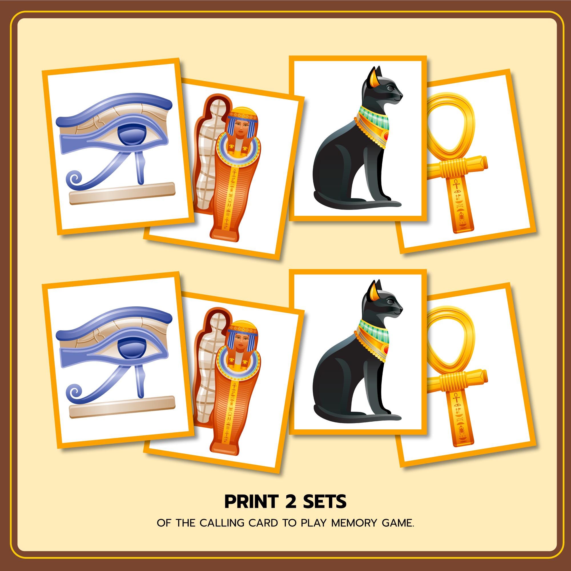 Ancient Egypt Bingo & Memory Game: 50 Printable Cards (PDF) - Etsy