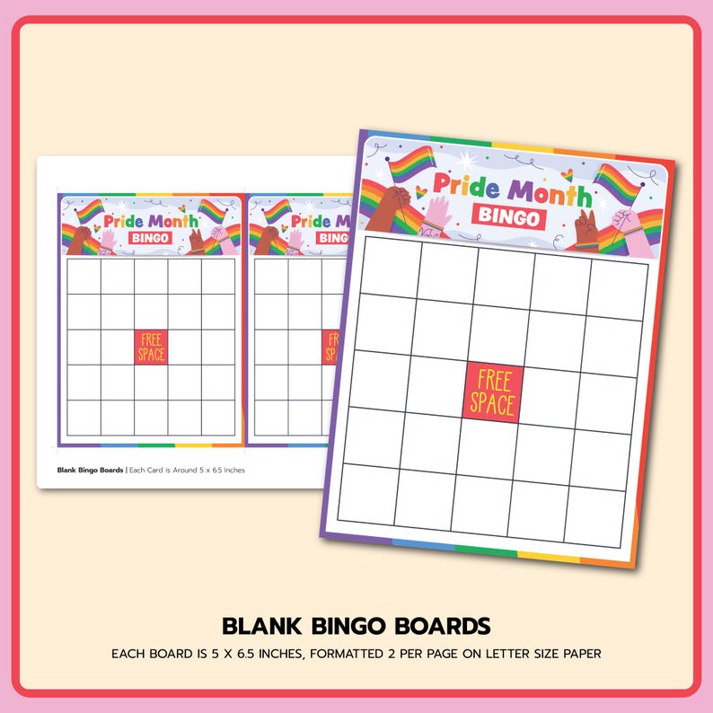 Pride Month Bingo & Memory Game: LGBTQ+ Printable (digital Download) - Etsy