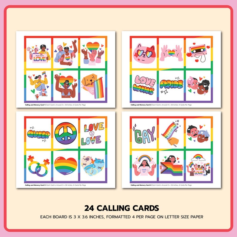 Pride Month Bingo & Memory Game: LGBTQ+ Printable (digital Download) - Etsy