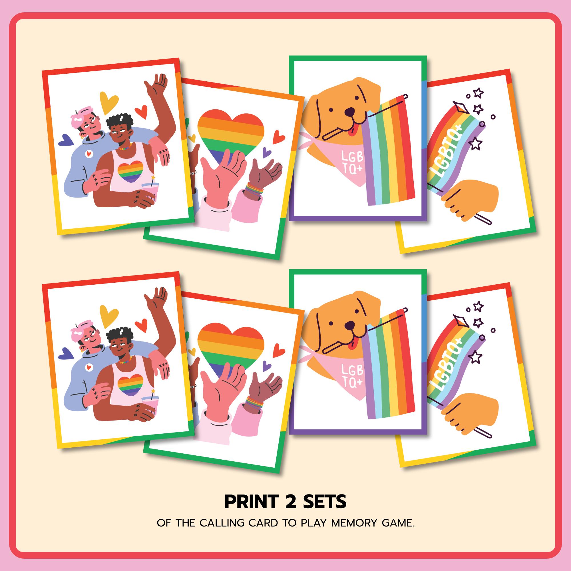 Pride Month Bingo & Memory Game: LGBTQ+ Printable (digital Download) - Etsy