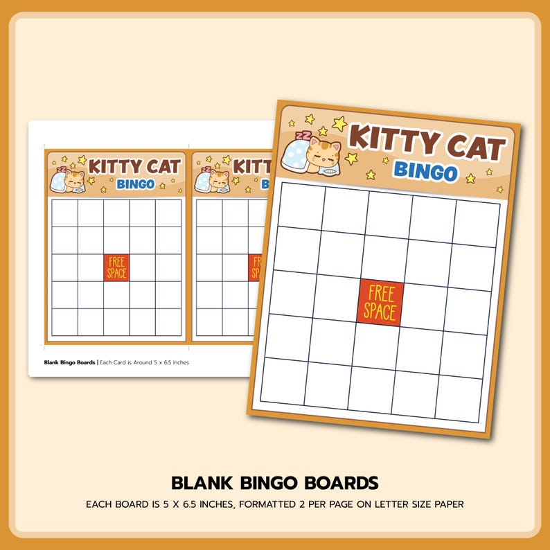 Kitty Cat Bingo & Memory Game – Printable Kids Activity (PDF) - Etsy