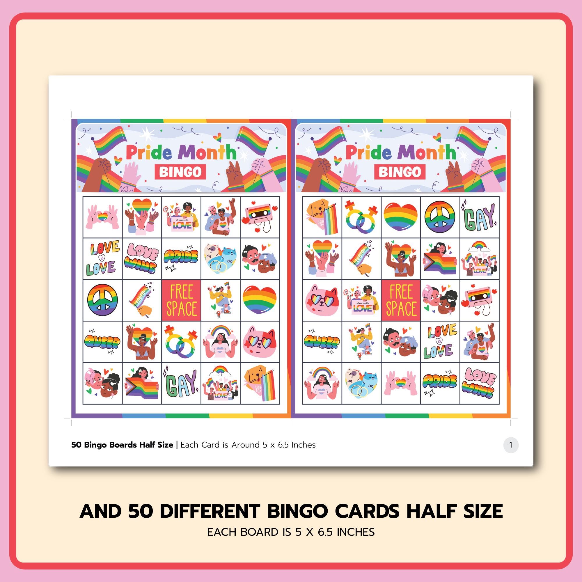 Pride Month Bingo & Memory Game: LGBTQ+ Printable (digital Download) - Etsy