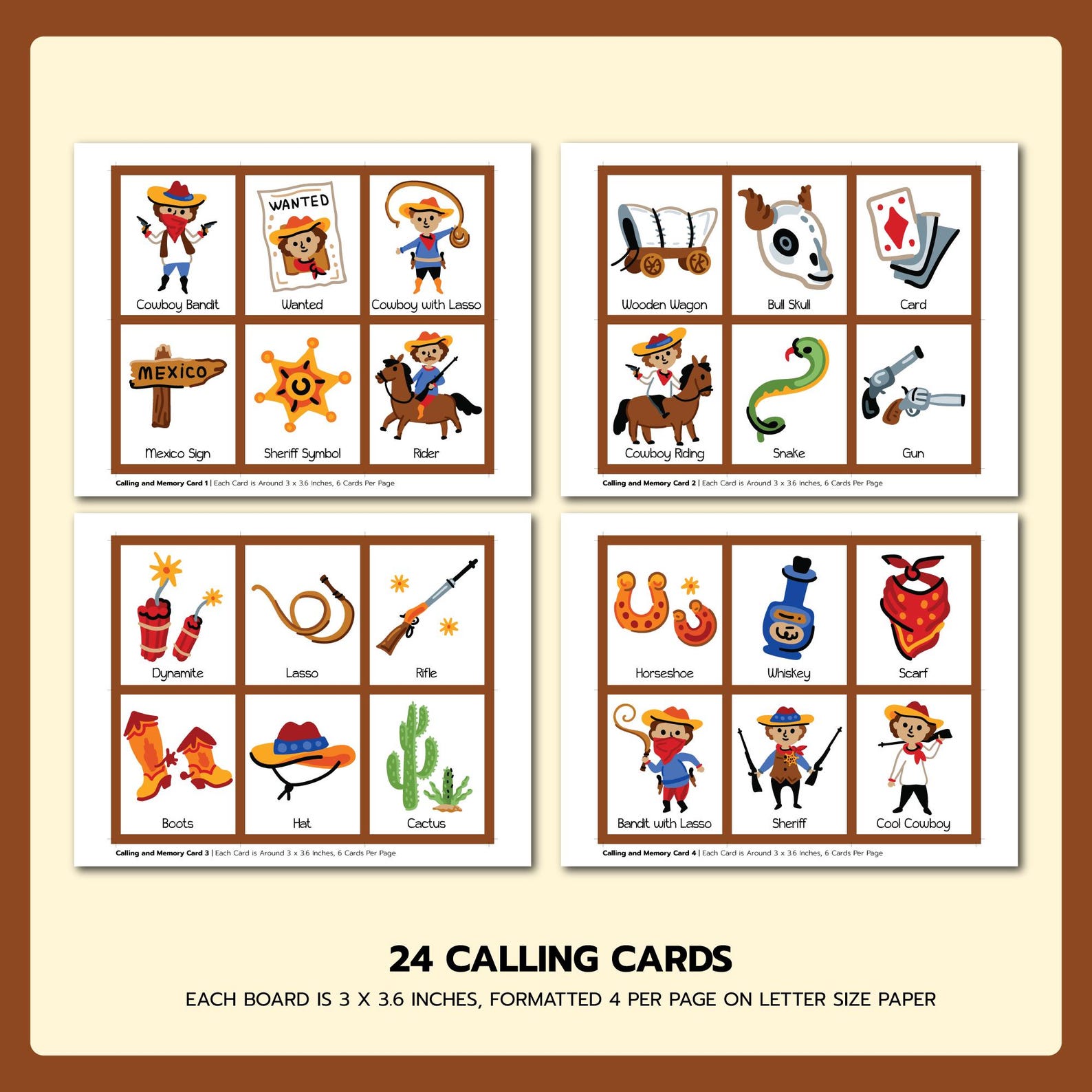 Wild West Bingo Game: Printable Cowboy Party Activity (PDF Download) - Etsy