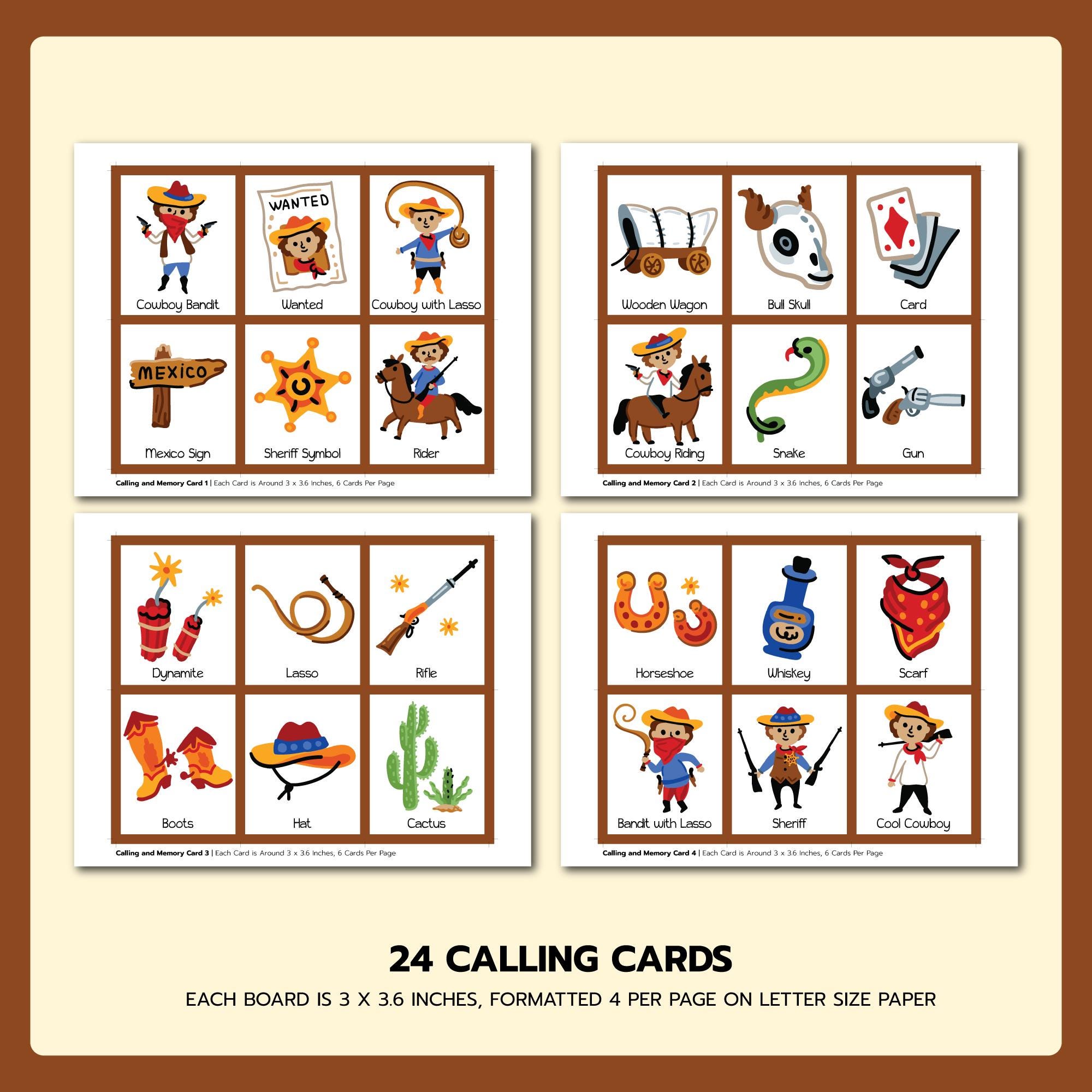 Wild West Bingo Game: Printable Cowboy Party Activity (PDF Download) - Etsy
