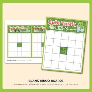 Turtle Bingo & Memory Game – Kids Printable Activity (PDF) - Etsy
