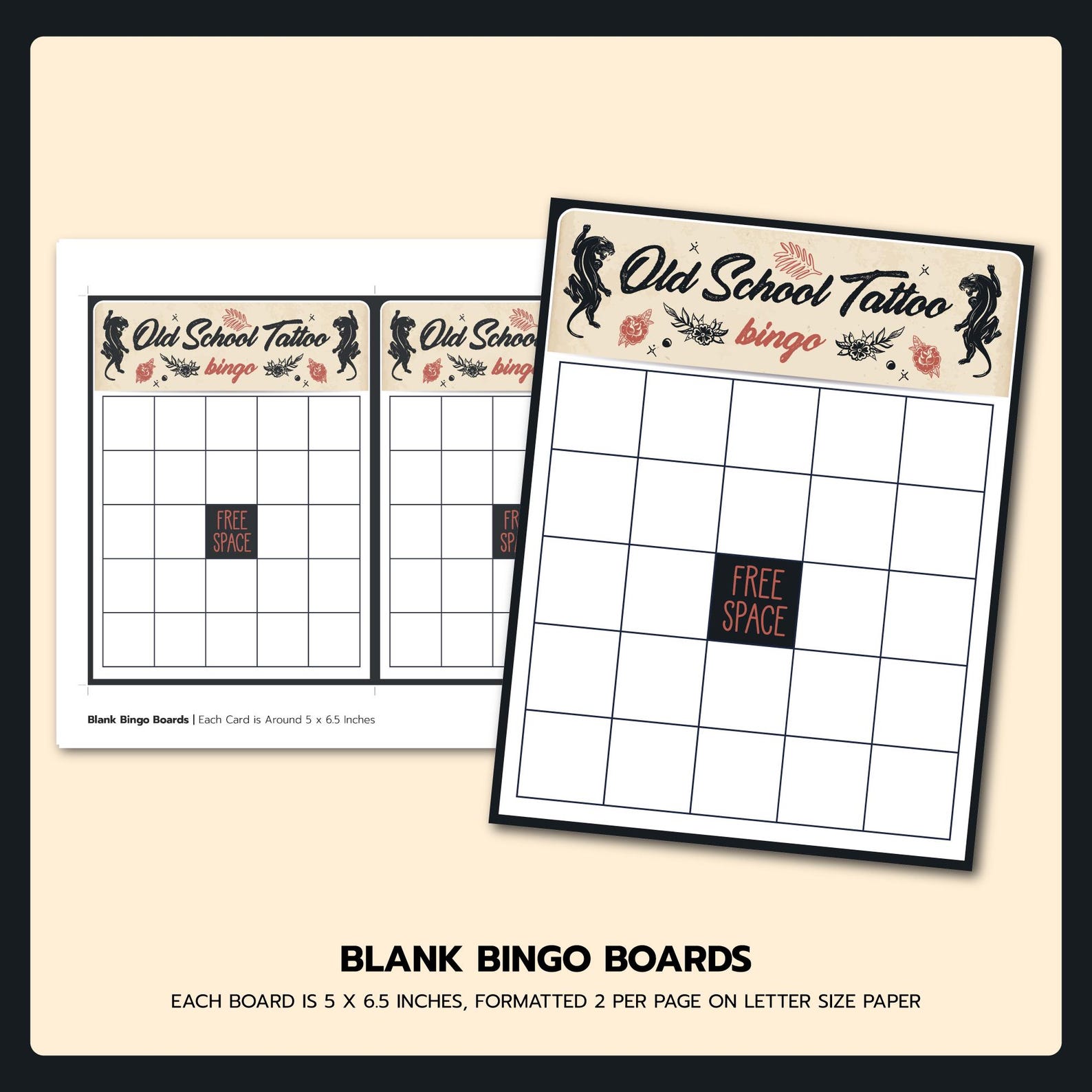 Old School Tattoo Bingo & Memory Game: Vintage Flash Printable (PDF ...