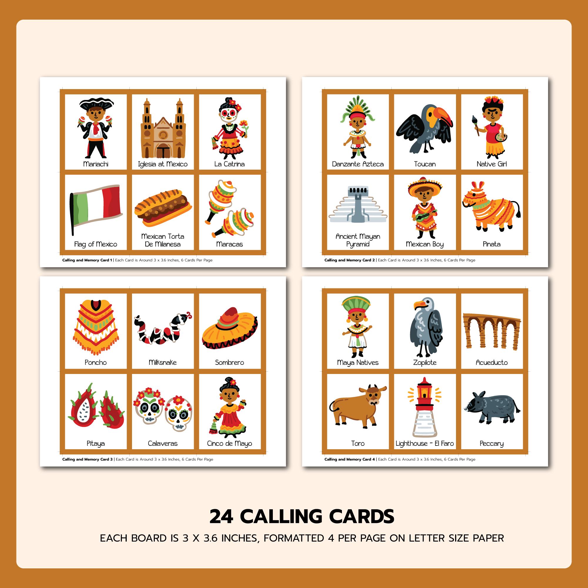 Mexico Bingo & Memory Game: Cultural Learning Activity (PDF Download - Etsy