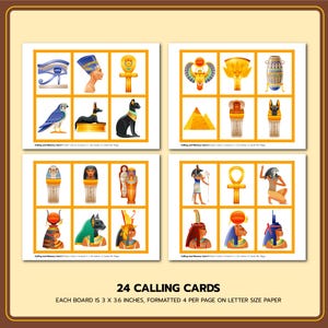 Ancient Egypt Bingo & Memory Game: 50 Printable Cards (PDF) - Etsy