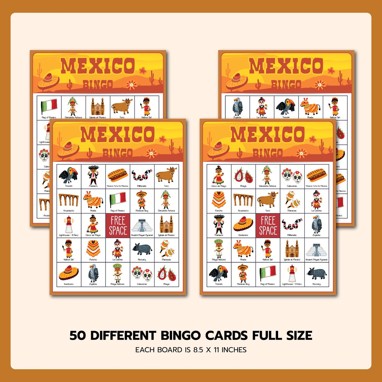 Mexico Bingo & Memory Game: Cultural Learning Activity (PDF Download - Etsy