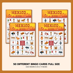 Mexico Bingo & Memory Game: Cultural Learning Activity (PDF Download - Etsy