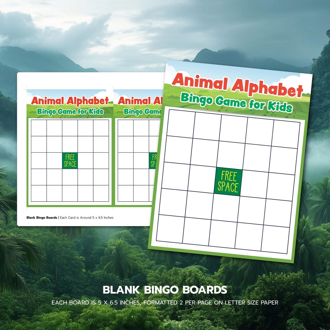 Animal Alphabet Bingo & Memory Game: Educational ABC Cards (printable ...