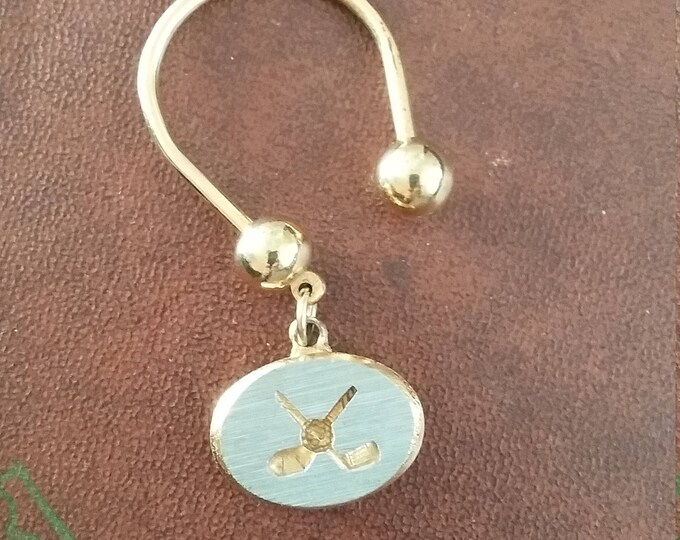 Vintage Keychain Golf Horseshoe Chain Golf Clubs & Ball Charm 70's ...