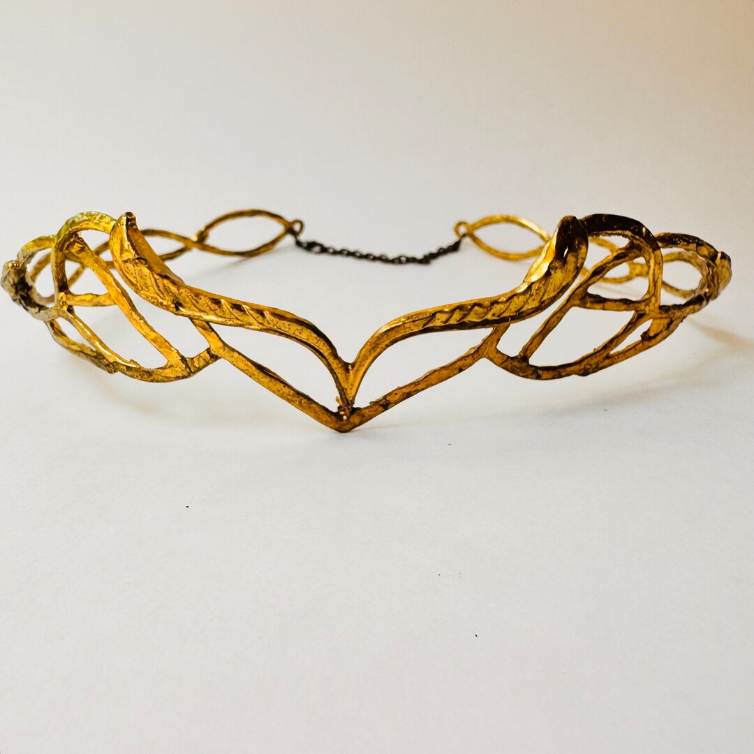 Vintage Celtic Medieval Crown Gold Large Renaissance Fair Crown Diadem ...