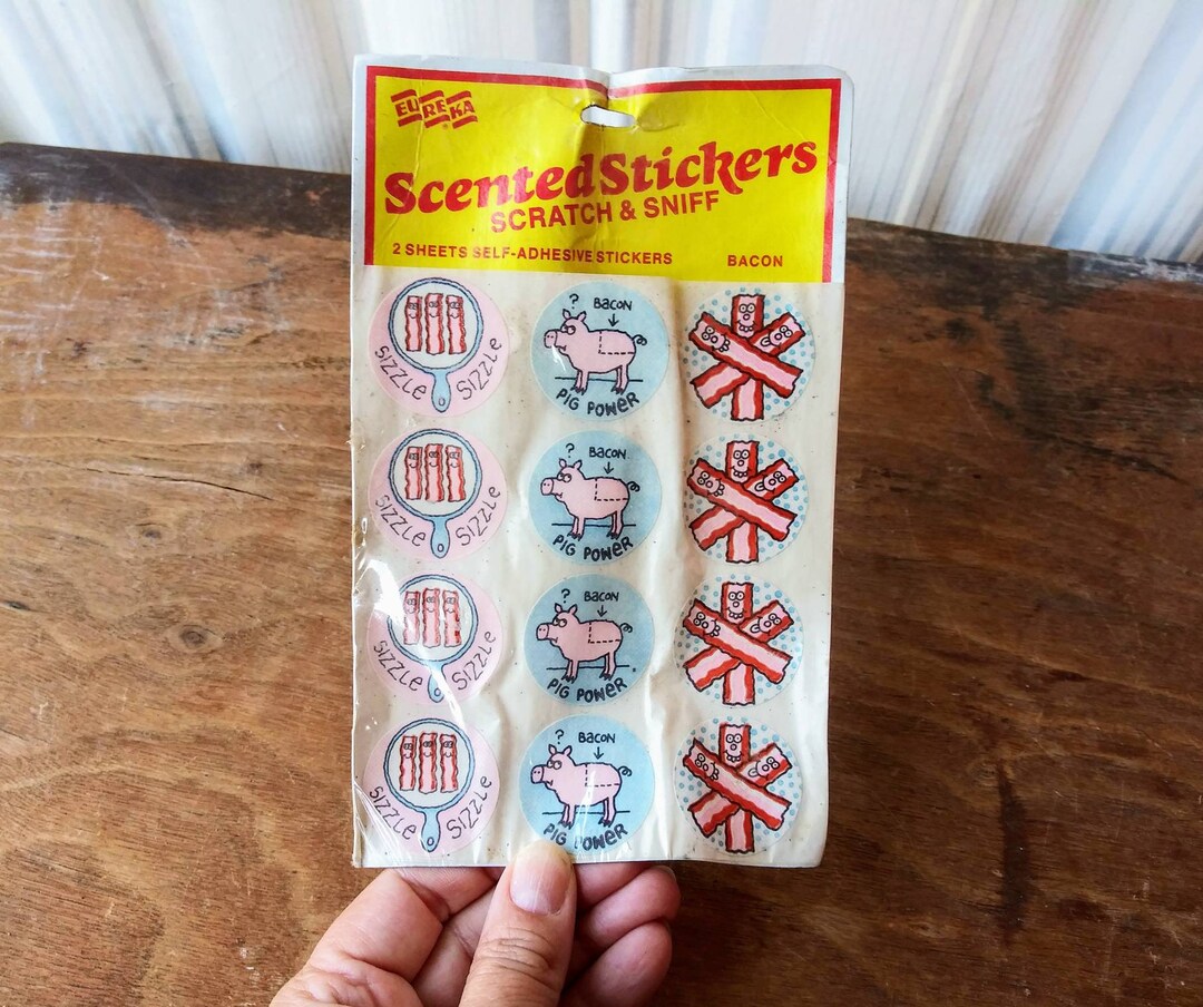Vintage Bacon Scented Stickers: 1980s Sizzle Sizzle Pig Power - Etsy