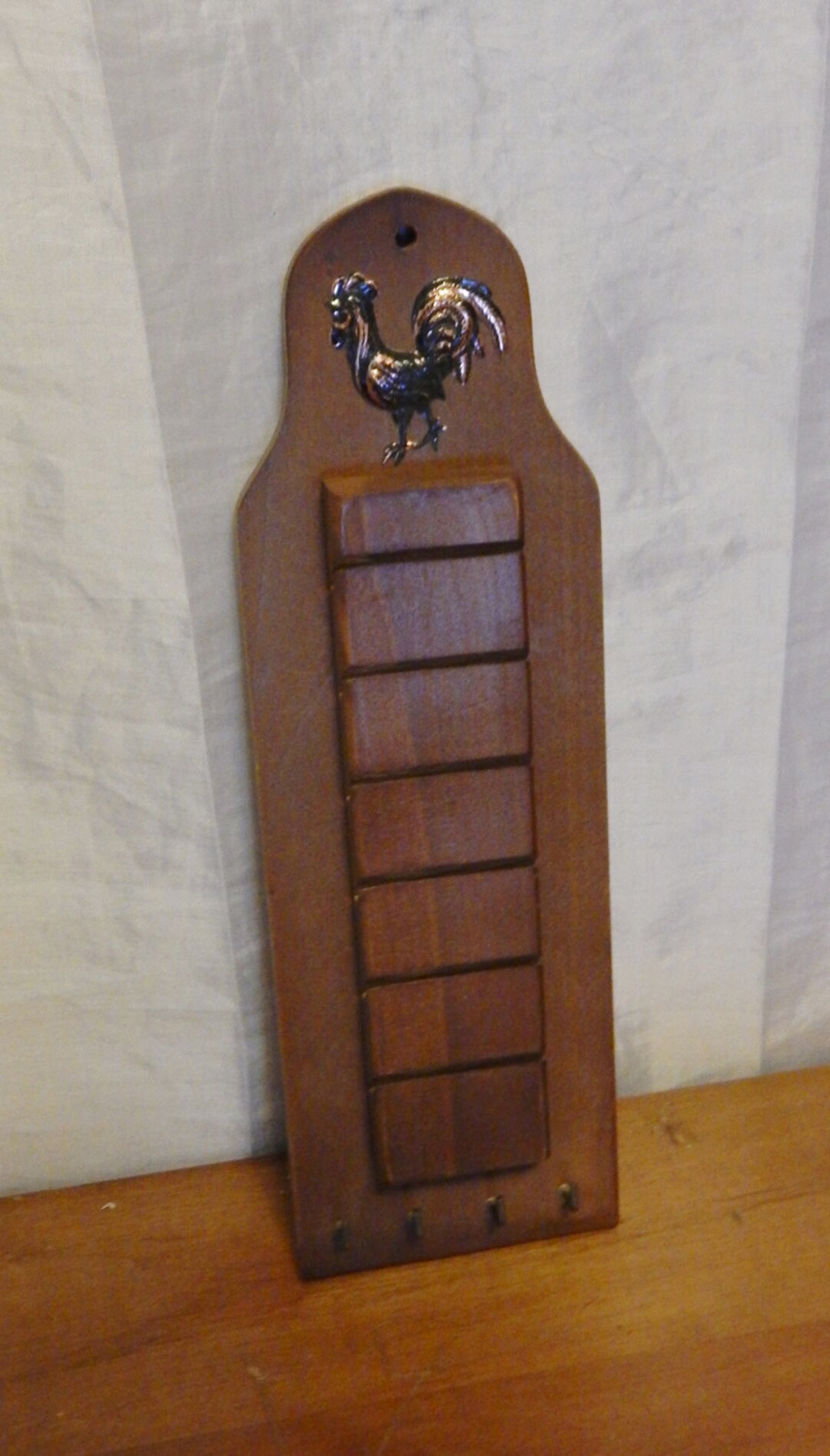Vintage Mid Century Decor Early American Letter & Key Rack Wood W ...