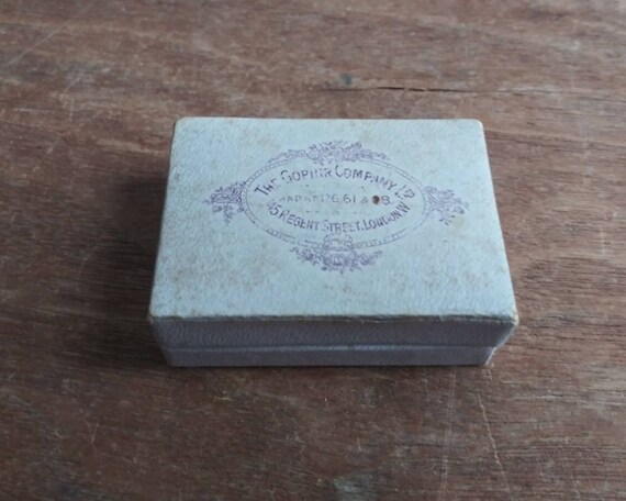 Antique Jewelry Box Patterned Cream Leatherette with … - Gem