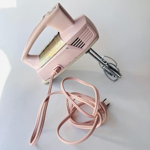 Vintage Pink Electric Hand Mixer General Electric Portable Mixer Petal ...