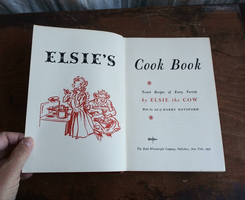 Vintage Cookbook Elsie's Cook Book by Elsie the Cow Elmer - Etsy
