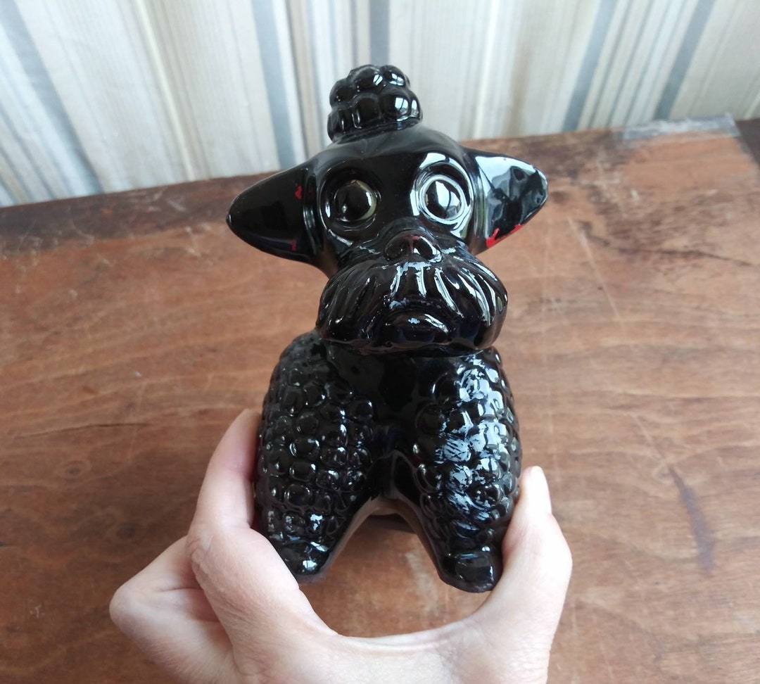 Vintage Black Poodle Planter Googly Eyed Dog Small Plant Pot Made in ...