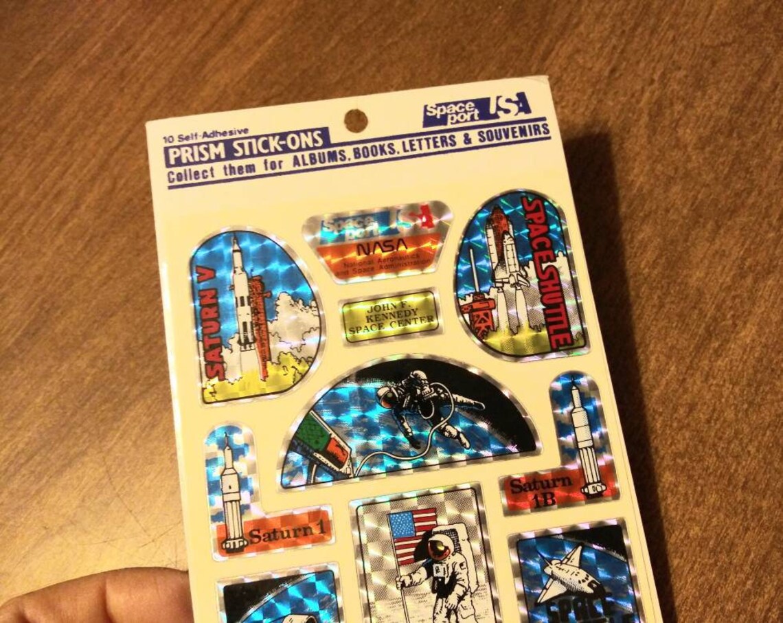 Vintage NASA Holographic Prism Stick Ons Stickers Space Port - Etsy