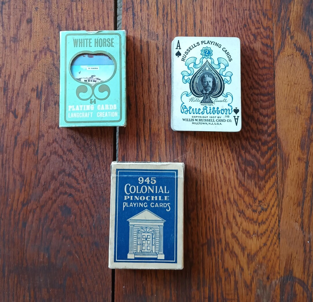 Vintage Playing Cards - Russel's Blue Ribbon, White Horse, Colonial ...