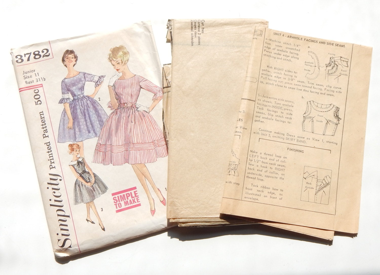 Vintage Pattern Simplicity Sewing 3782 Junior One Piece Dress - Etsy