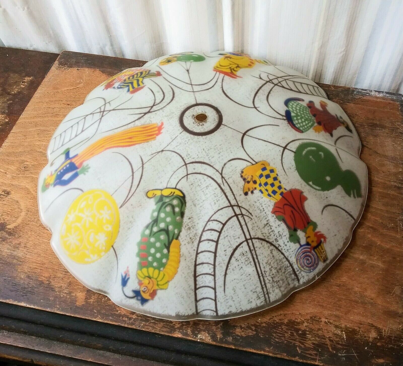 Lighting Home & Living Vintage Glass Ceiling Light Lamp Shade Circus ...