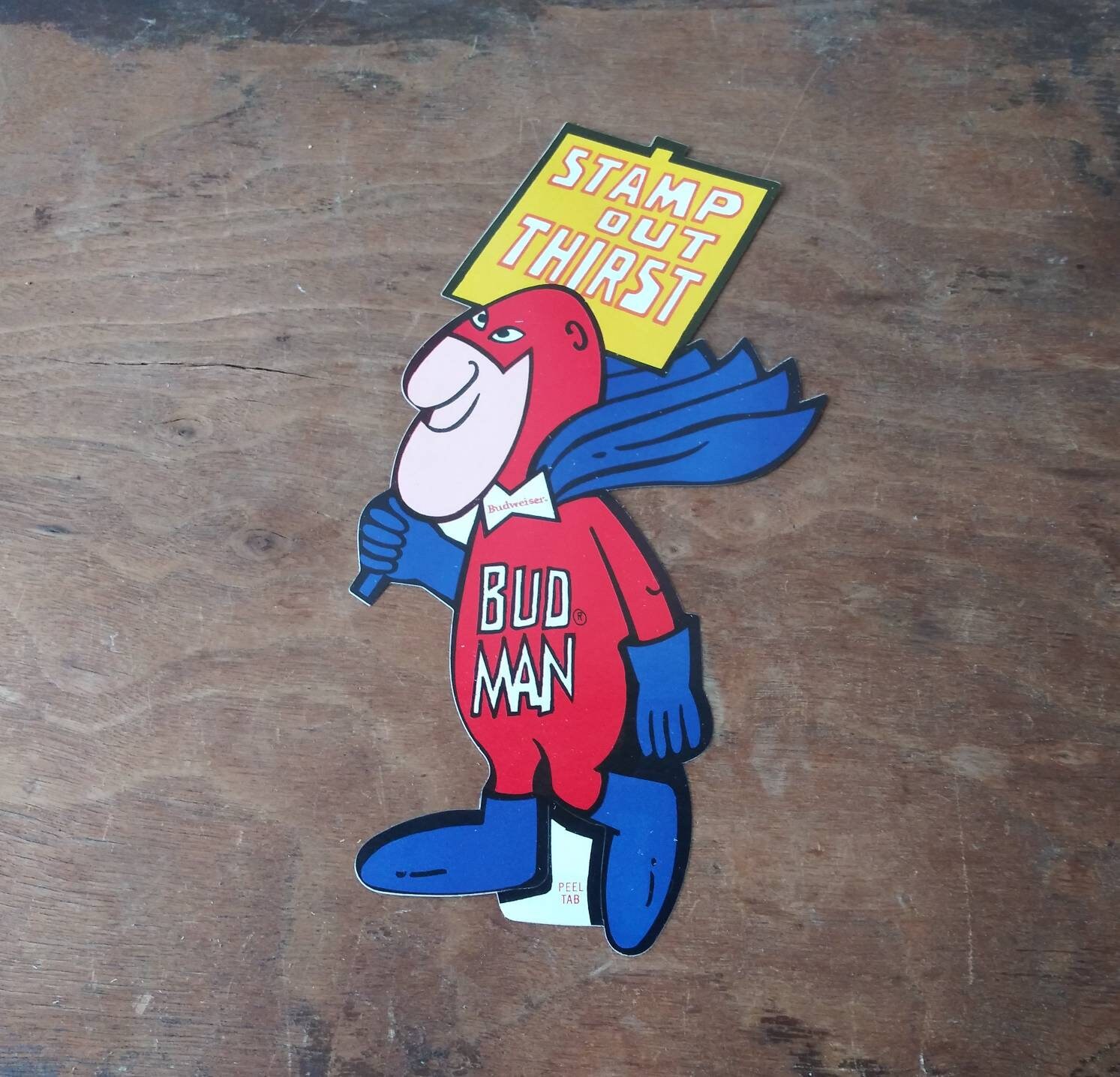 Vintage Bud Man Vinyl Sticker, 1970s Anheuser-busch Superhero Decal - Etsy