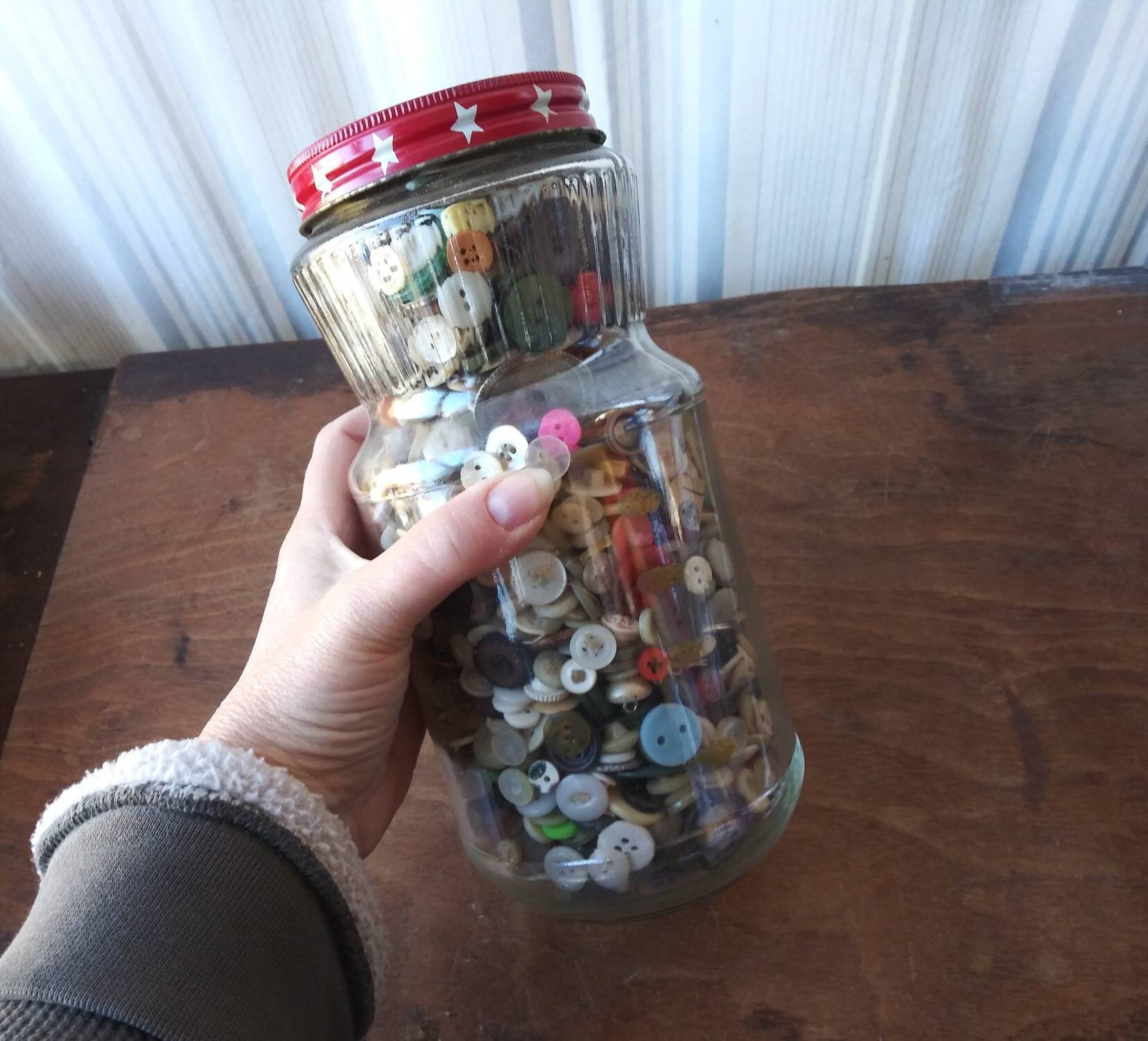 Large Vintage Jar of Buttons Sewing Button Lot in Vintage | Etsy