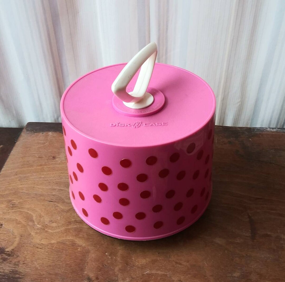 Vintage Disk Go Case Pink With Polka Dots the Beatles 45 Record Storage ...
