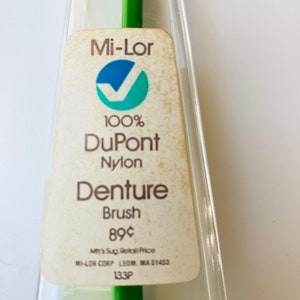 Vintage Denture Toothbrush 2 Sided From Dupont Mi-lor Leominster MA ...