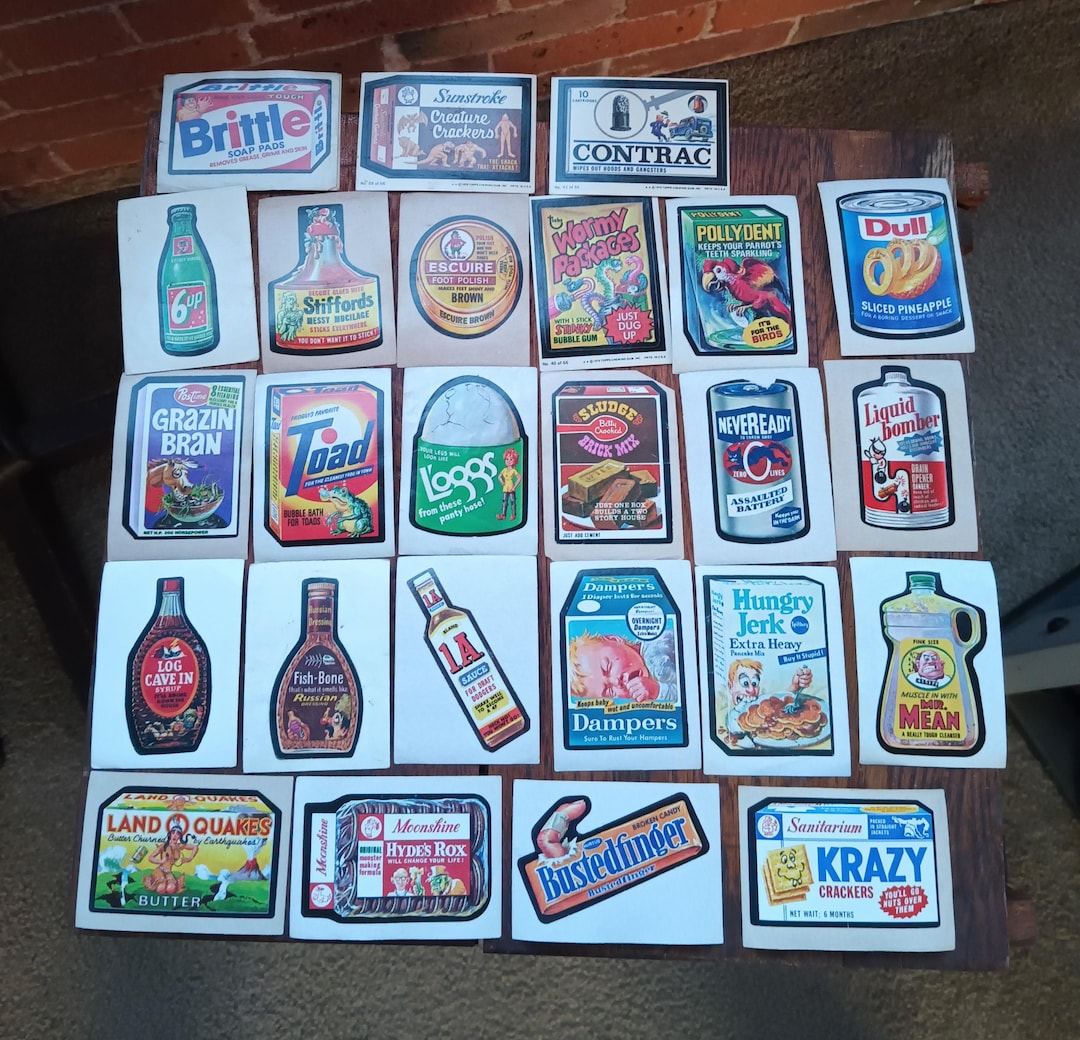 Vintage Wacky Packages Stickers, 70s Collectible Trading Cards - Etsy
