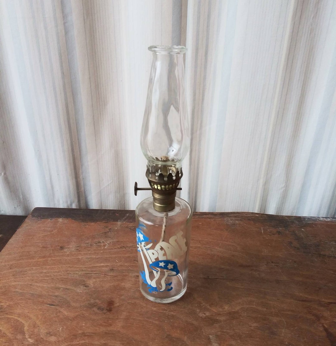 Vintage Glass Oil Lamp: 60s Psychedelic Star Mushroom Decor - Etsy
