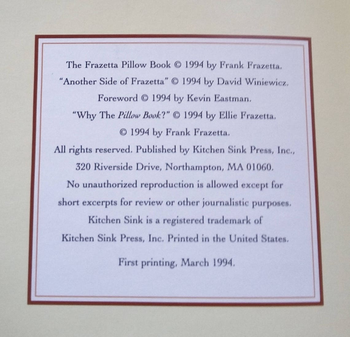 Vintage Book the Frazetta Pillow Book Artist Frank Frazetta - Etsy Hong ...