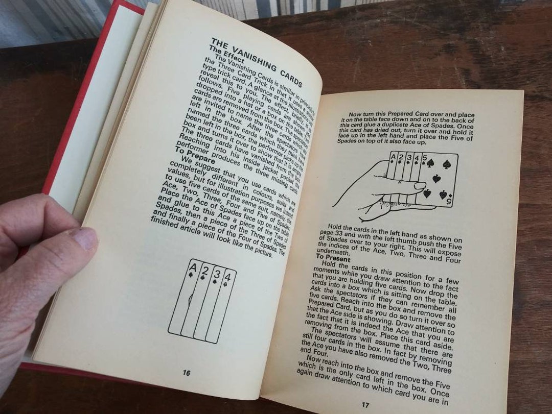 Vintage Magic Book Bell's Book of Tricks 1974 Cards Coins Handkerchiefs ...