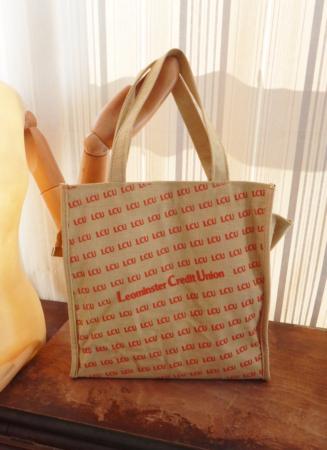 Vintage 70s Canvas Tote Bag, Leominster Credit Union Promo - Etsy