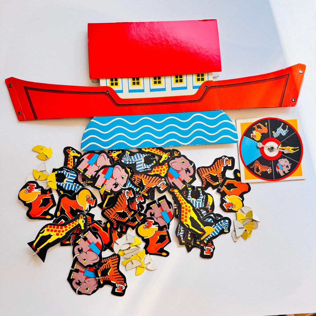 Vintage Noah's Ark Game Cardboard Ark With Pairs of Animals Bible Games Sunday School - Etsy