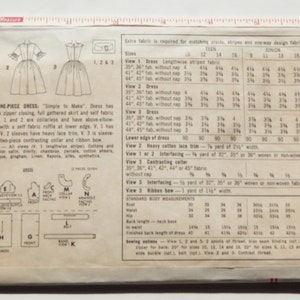 Vintage Pattern Simplicity Sewing 3782 Junior One Piece Dress 60's Mid ...