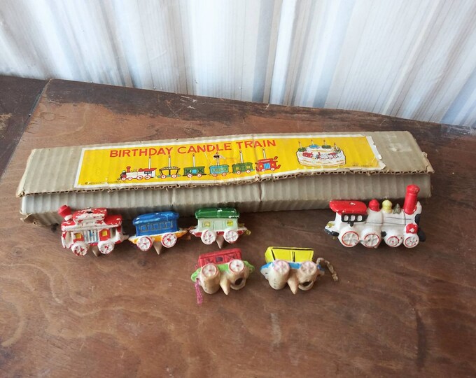 Vintage Birthday Cake Candle Train Set MG Japan Menschik - Etsy