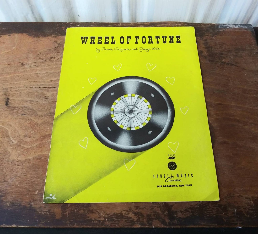 Vintage Sheet Music Wheel of Fortune 1952 Laurel Music Bennie Benjamin ...