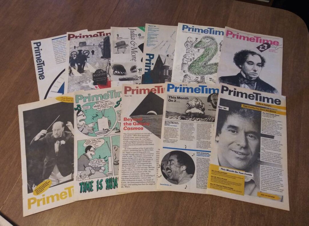 Vintage PBS Primetime Television Magazine Choose Month 1980 1981 1982 ...