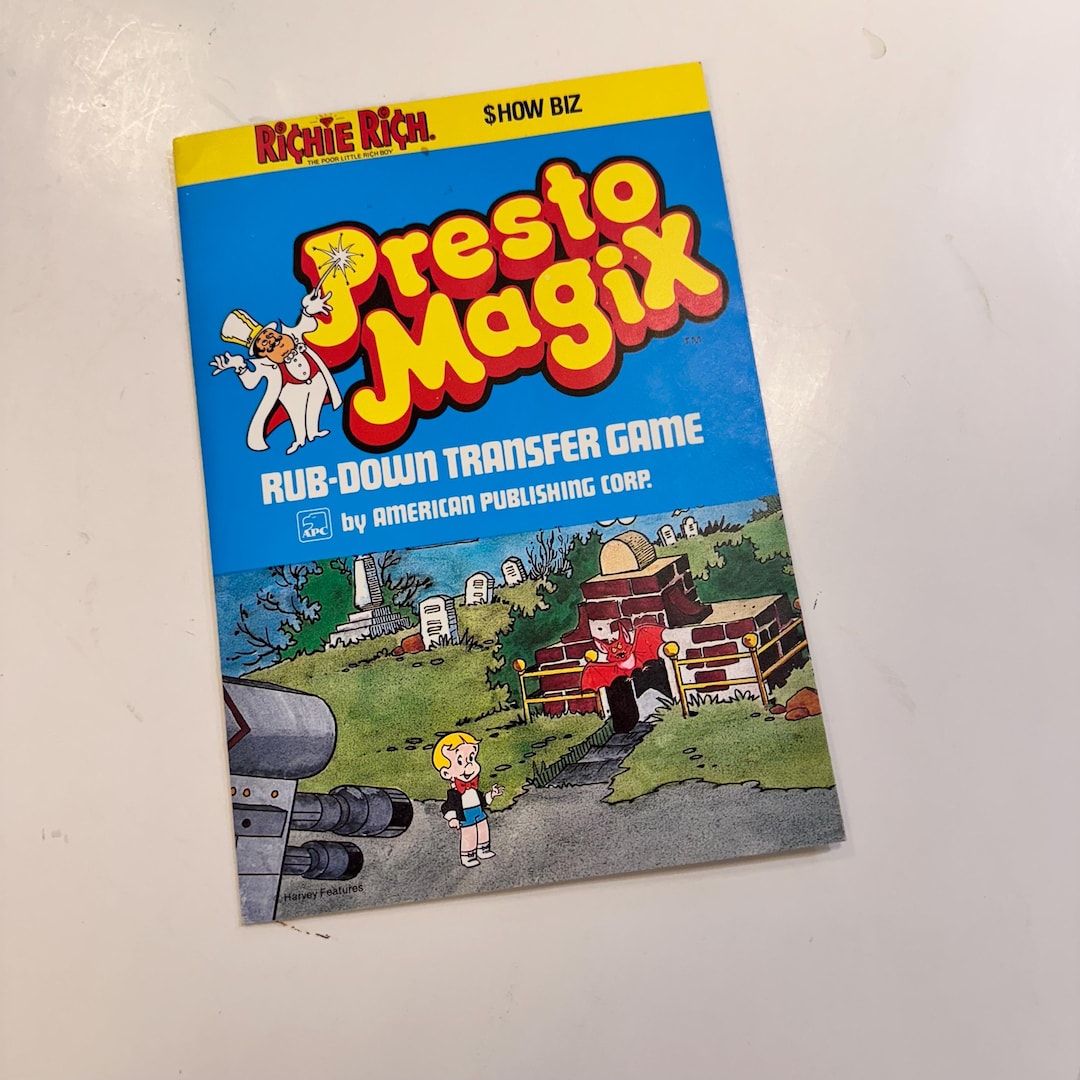 Vintage Presto Magix Rub Down Transfer Game Toy Richie Rich 1981 Harvey ...