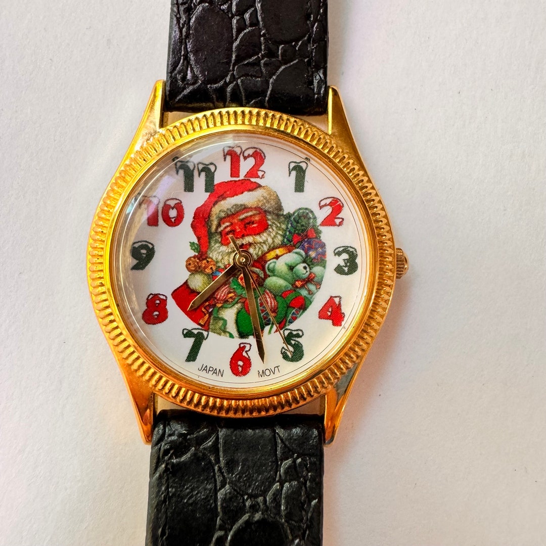 Vintage Santa Claus Ladies Watch Milan Japan Movement Large Numbers ...