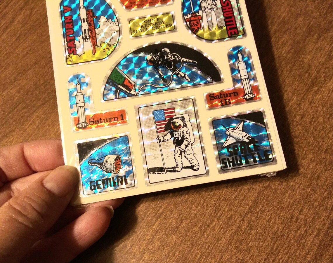 Vintage NASA Holographic Prism Stick Ons Stickers Space Port - Etsy