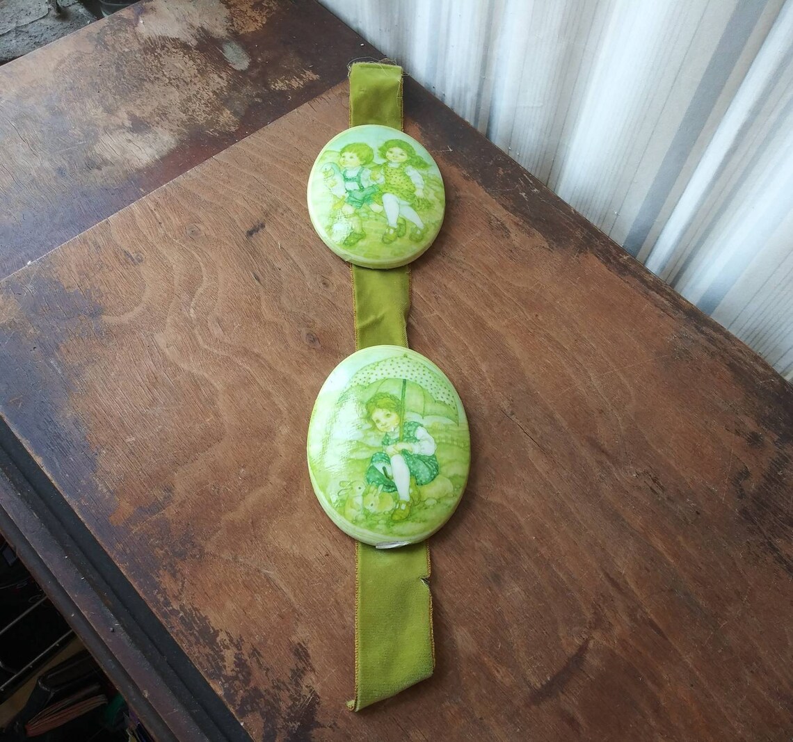 Vintage Wall Hanging on Tattered Velvet Ribbon Ceramic - Etsy