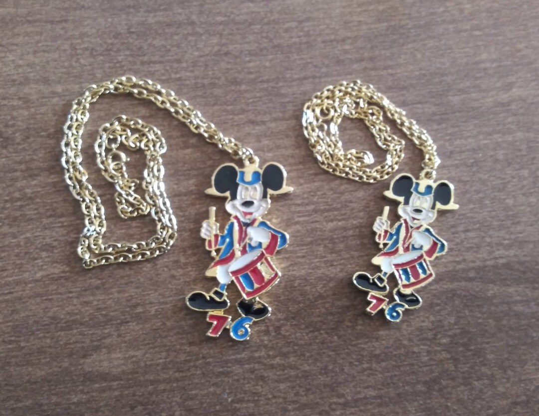 Vintage 1976 Bicentennial Mickey Mouse Charm Necklace CHOOSE Lg or Sm ...