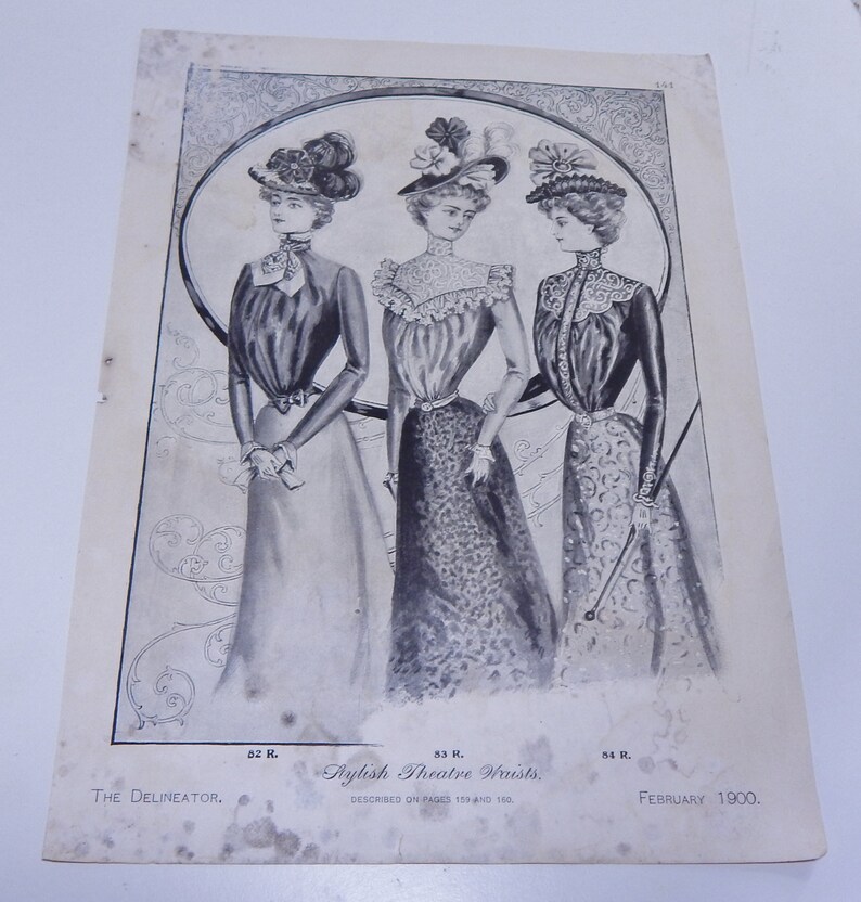 Antique Magazine Page Print Delineator Fashion Magazine 1900 - Etsy