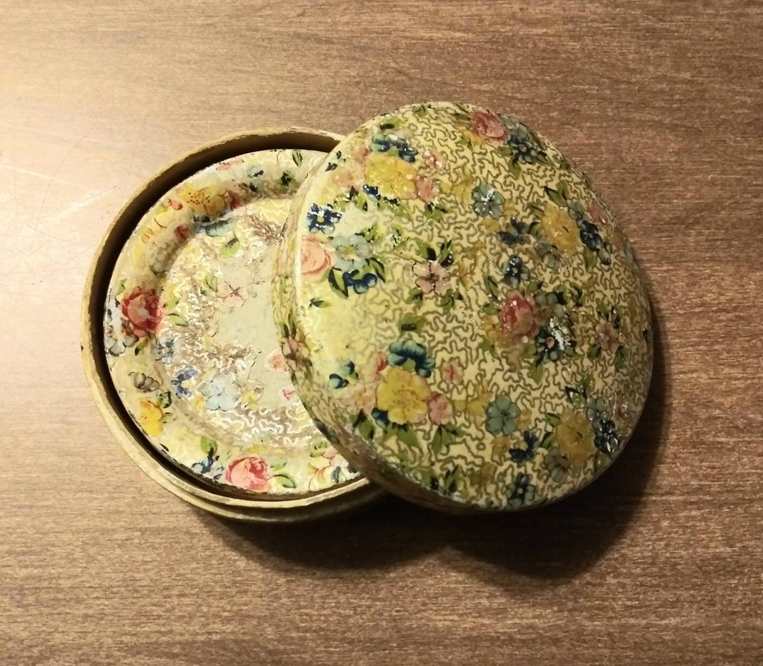 Vintage Coaster Set Ornate Paper Mache Coasters Made in Japan Pink ...