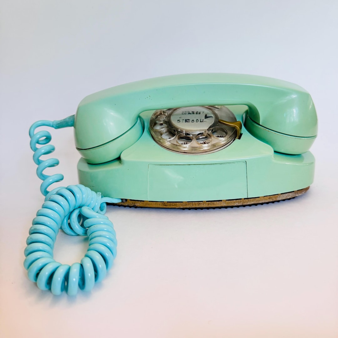 Vintage Princess Phone Aqua Rotary Dial Retro Prop - Etsy