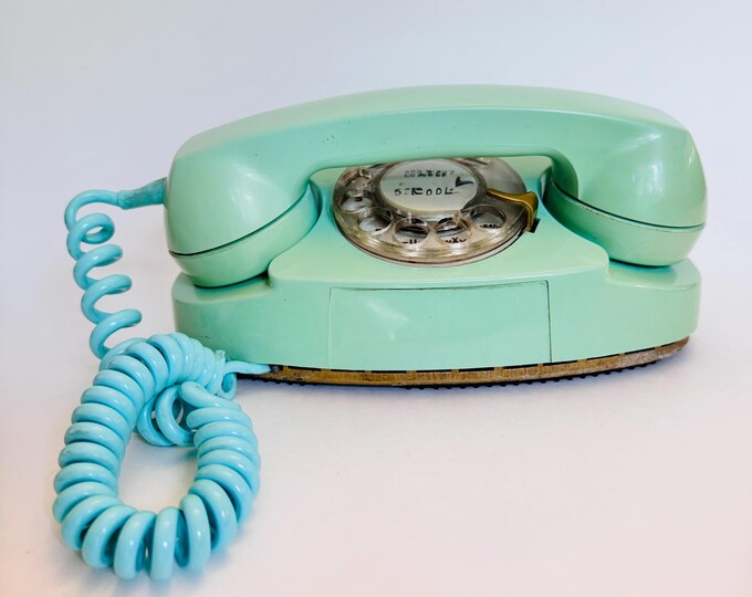 Vintage Princess Phone Aqua Rotary Dial Retro Prop - Etsy